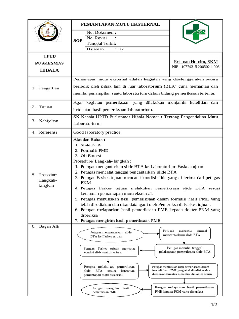 SOP Pemantapan Mutu Eksternal | PDF