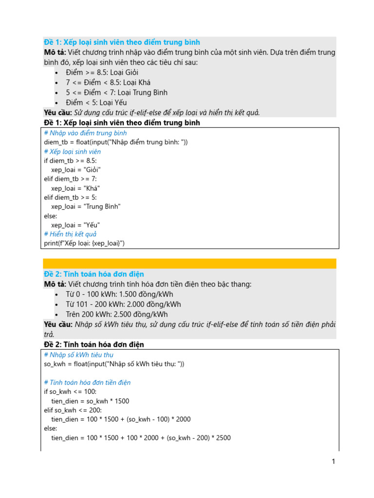 Luyentap Python 01 | PDF