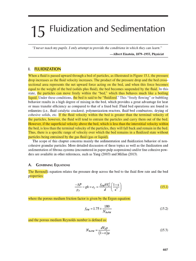 Chapter 15 Fluidization Bed | PDF