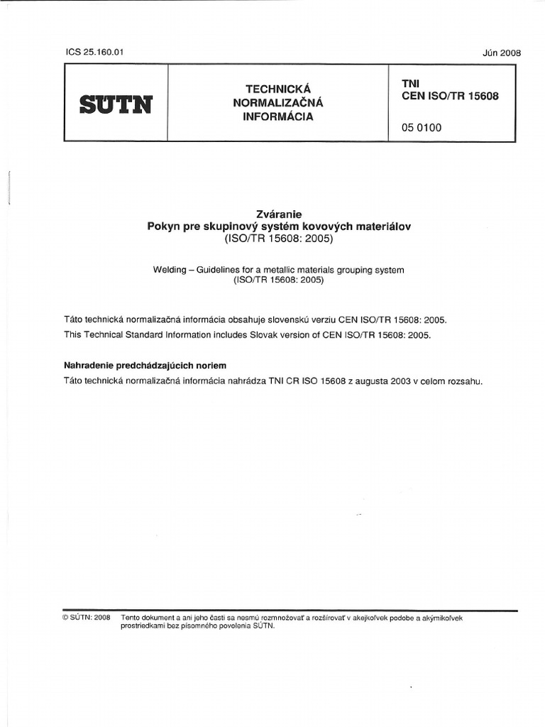 Tni Cen Iso-Tr 15608 | PDF