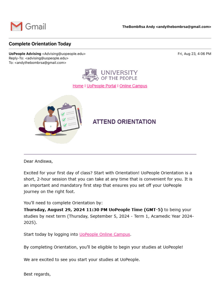 Complete Orientation Today | PDF