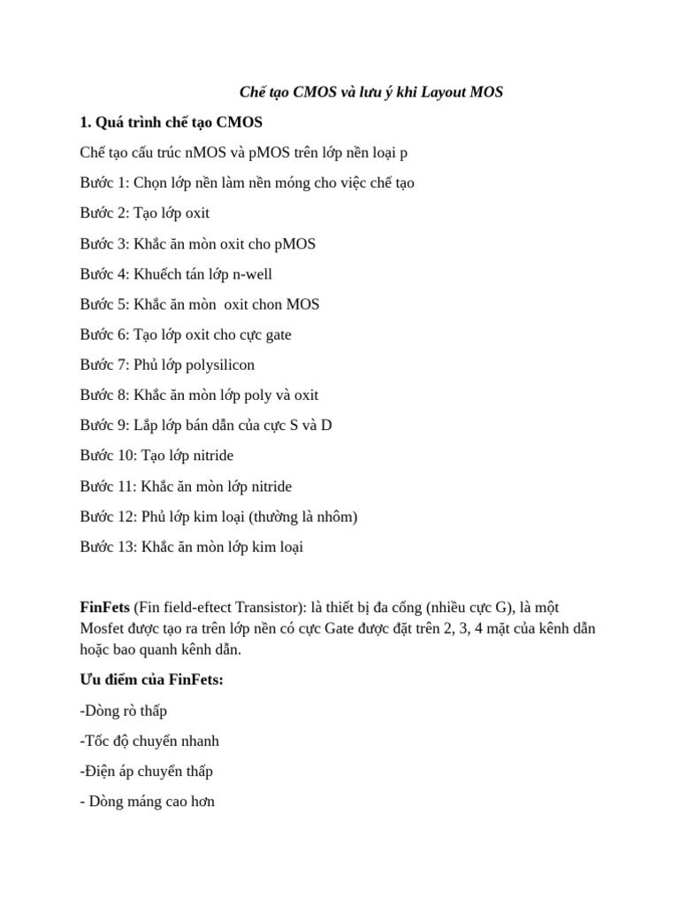 Báo Cáo Cmos | PDF