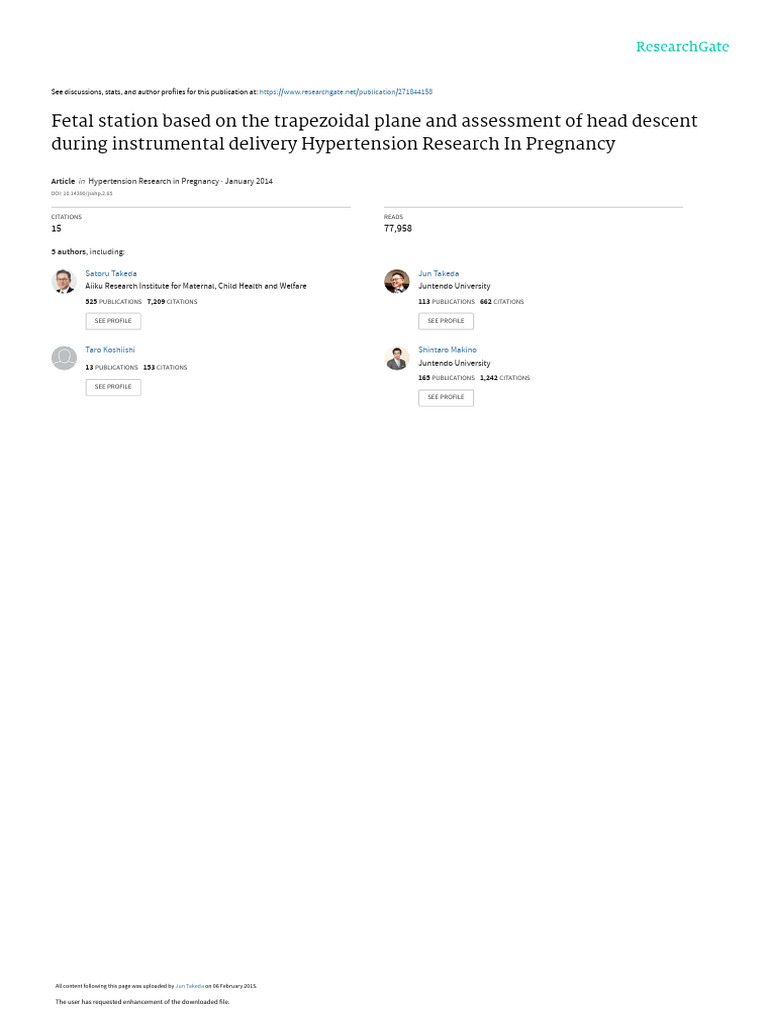 Fetal Station and Head Descent Assessment | PDF