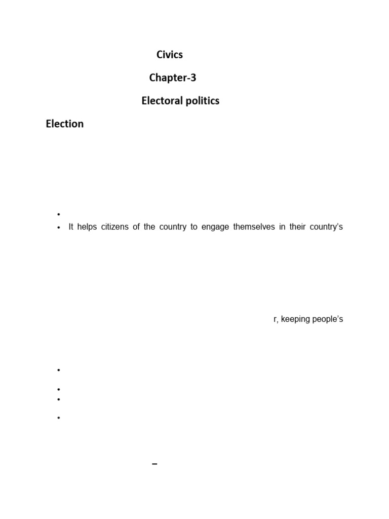 Civics Class 9 Chapter 3 Electoral Politics | PDF