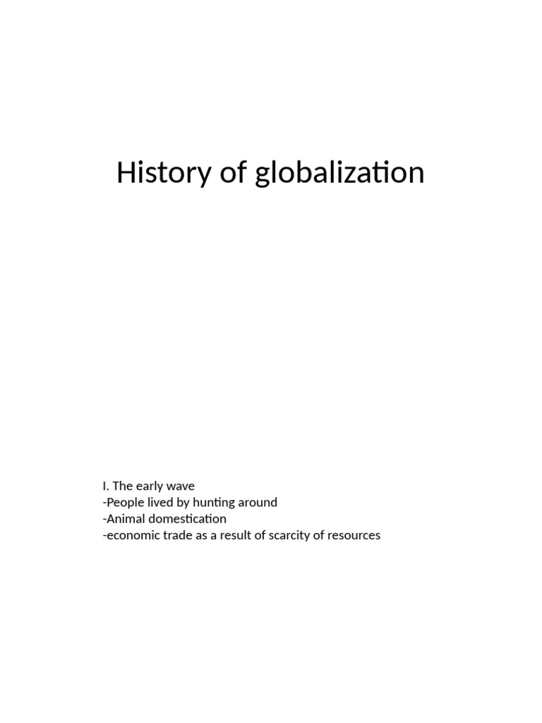 History of Globalization | PDF