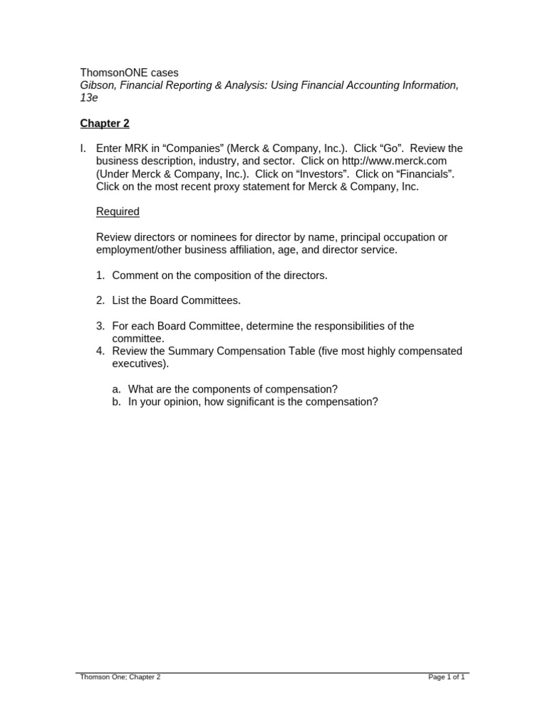 13e ThomsonOne Ch02 | PDF