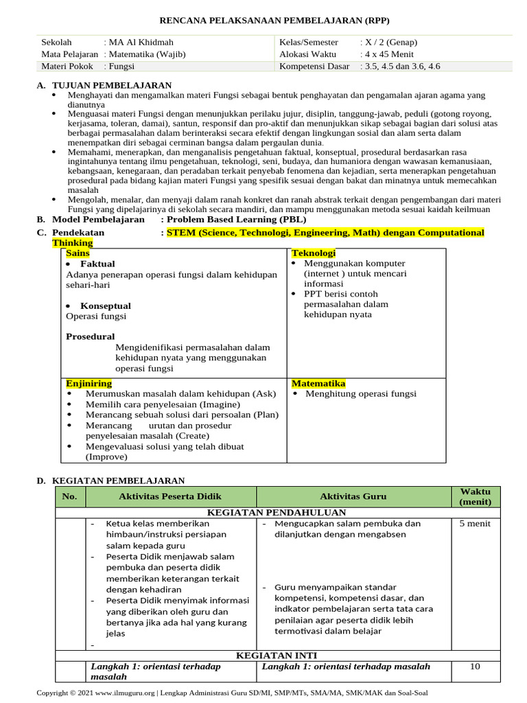 5.2 RPP II MTK Wajib X | PDF
