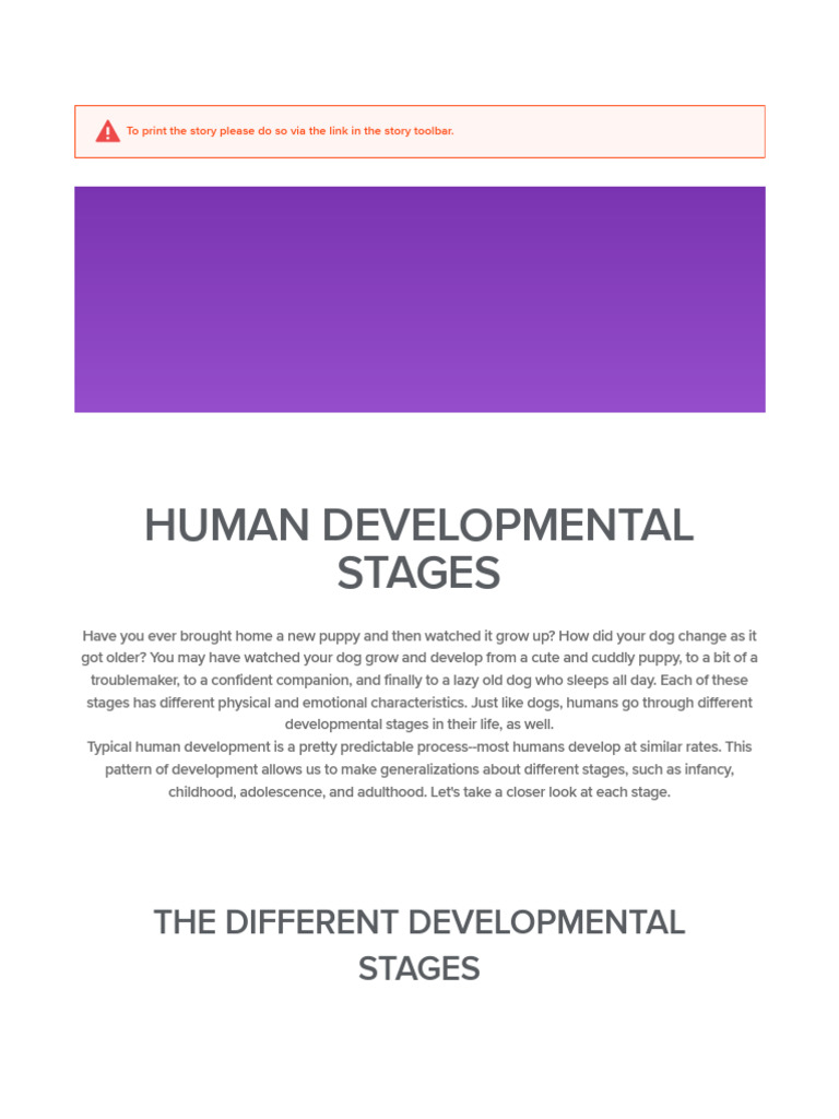HUMAN DEVELOPMENTAL STAGES - Sutori | PDF