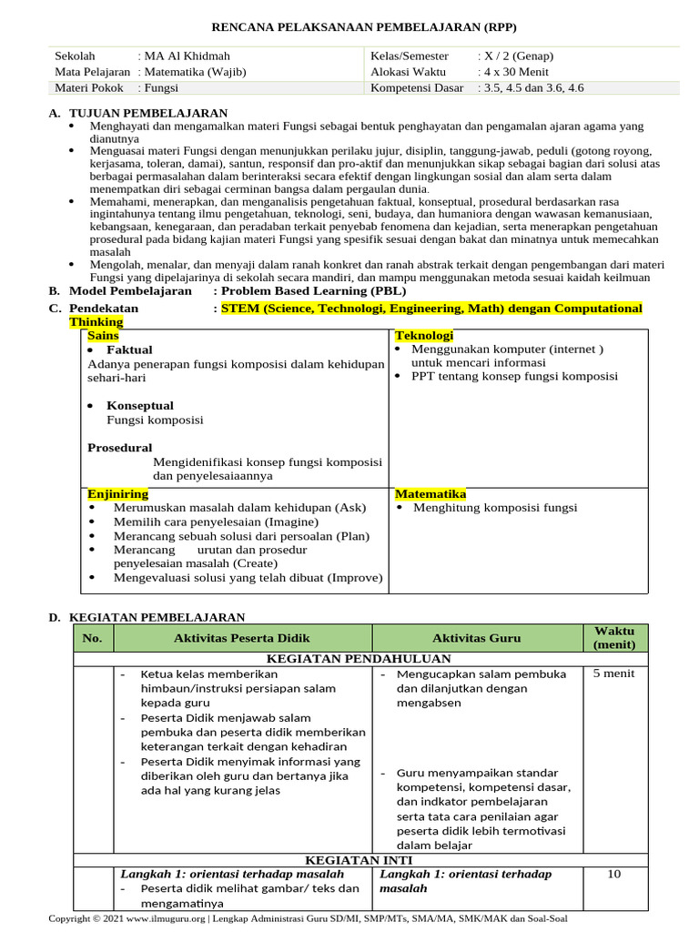 5.3 RPP II MTK Wajib X | PDF
