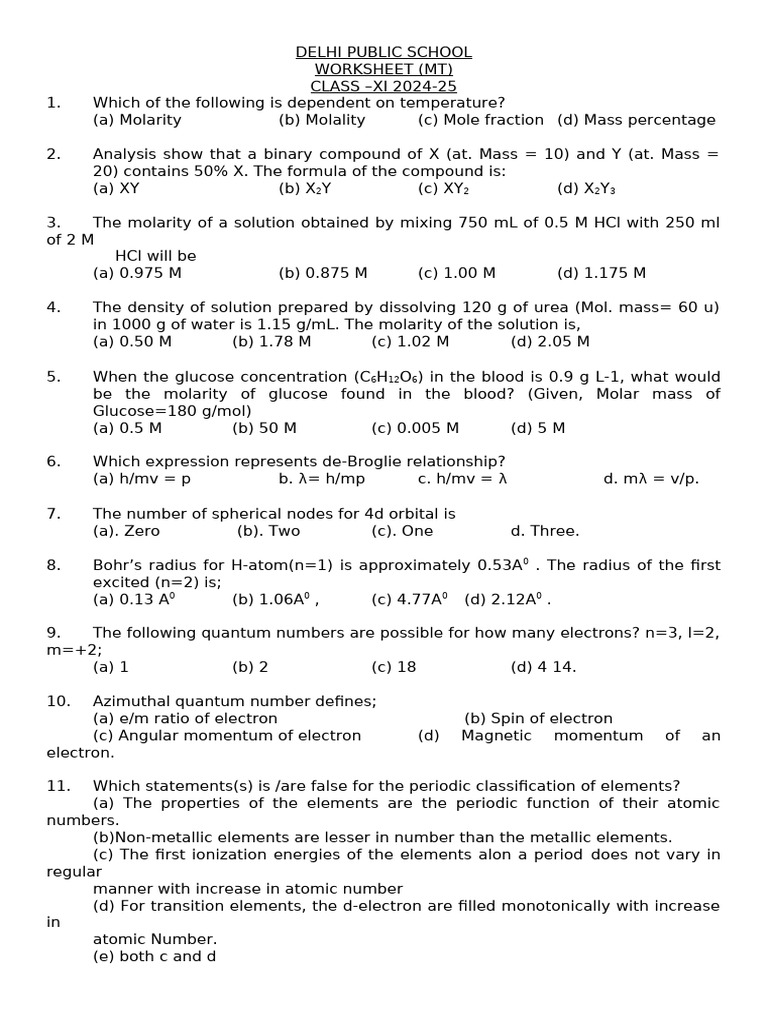 Worksheet MT 202425 | PDF