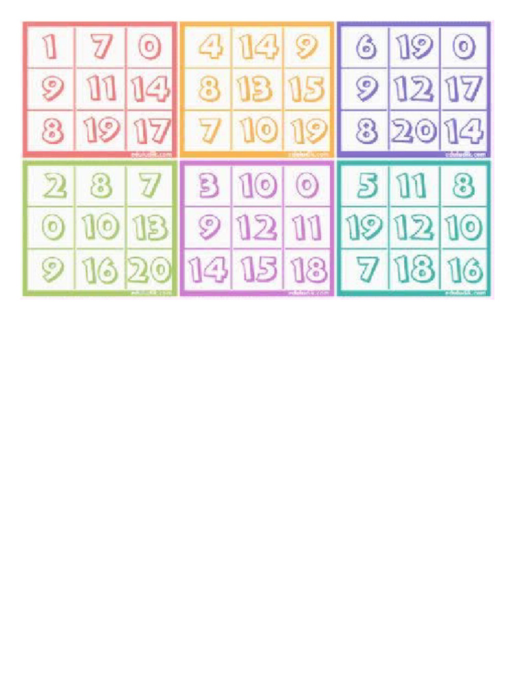 Lotería 0 Al 20 | PDF