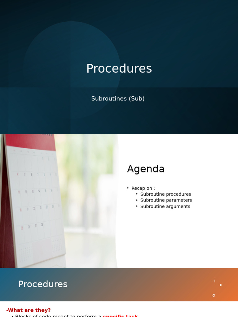 Procedures | PDF Procedures | PDF