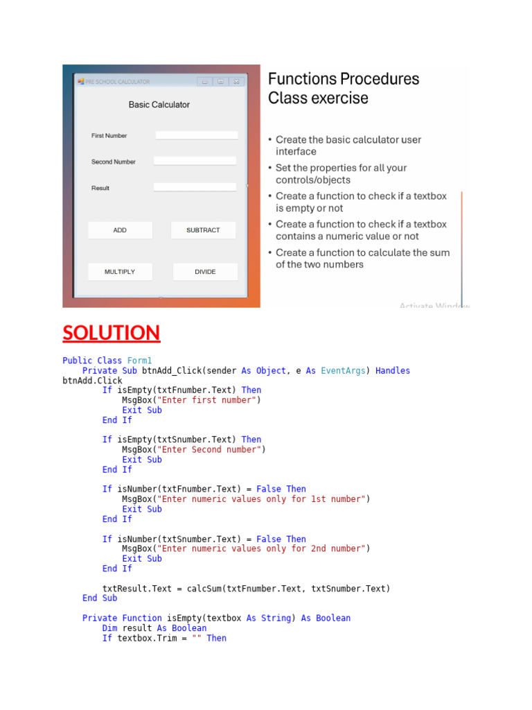 Dev Class Exercise Pdf