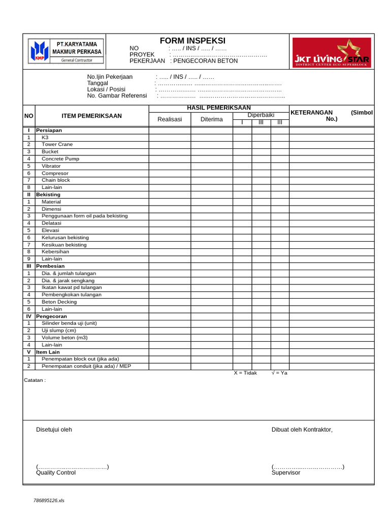 Inspeksi Pengecoran Beton | PDF