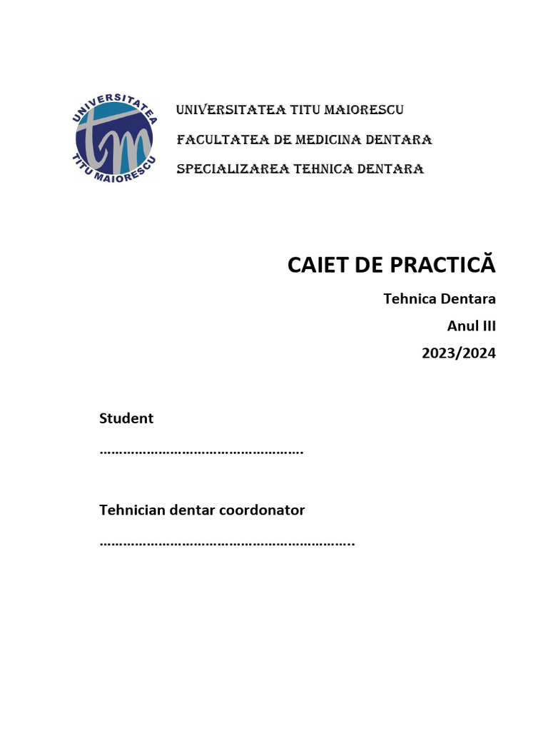 Caiet de Practica UTM - An II TD 2023-2024 | PDF