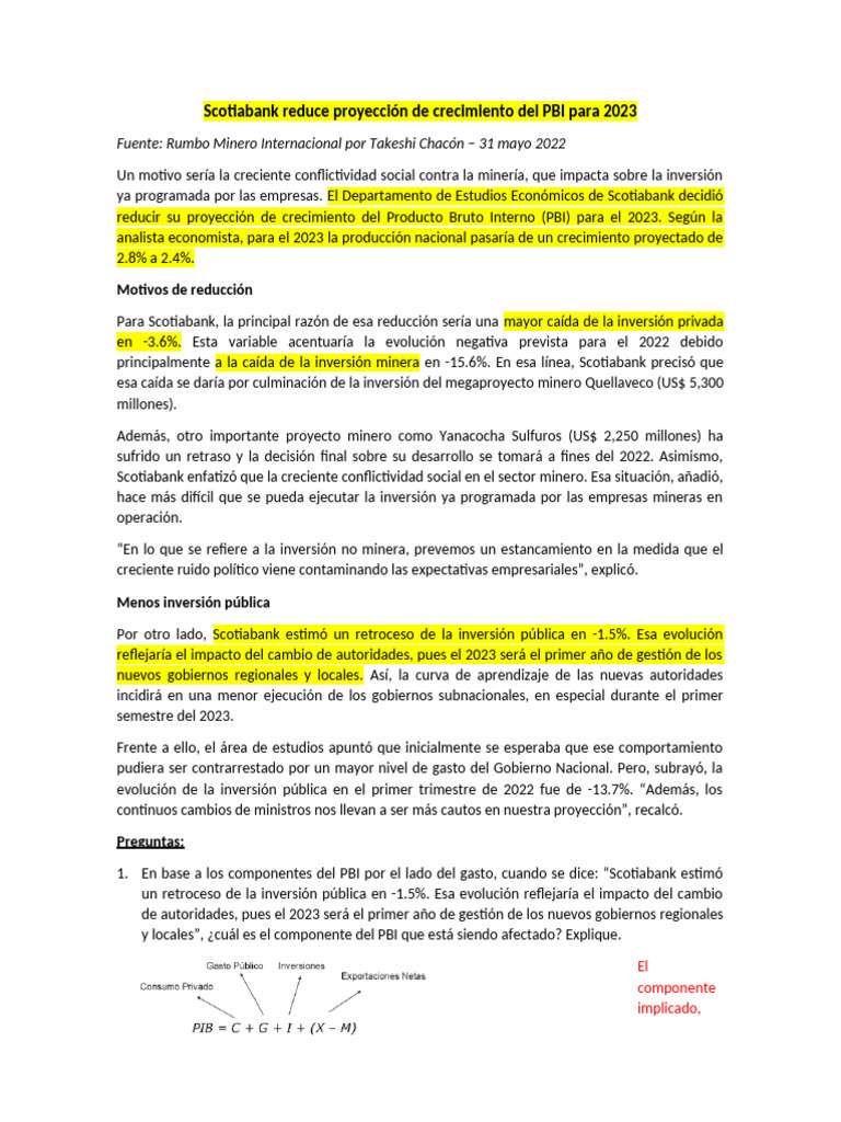 Semana 10 - Ejercicios del PBI(2) | PDF