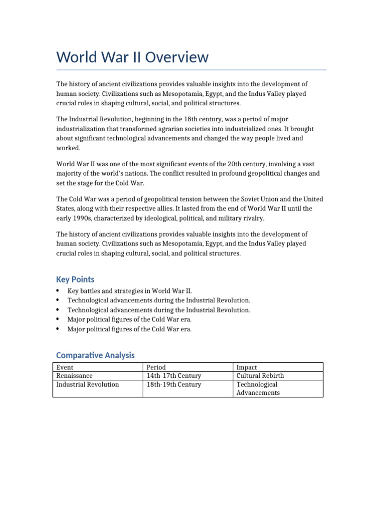 World War II Overview | PDF