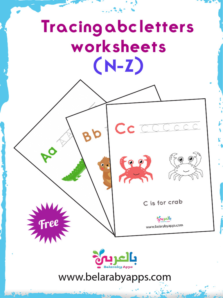 Free Tracing Abc Letters Worksheets N Toz | PDF