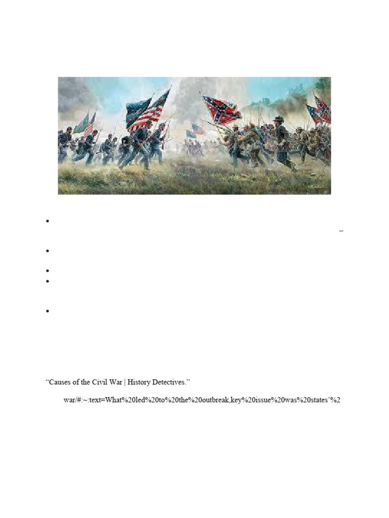 Causes of The Civil War 1861-1865 | PDF | American Civil War | Abraham ...