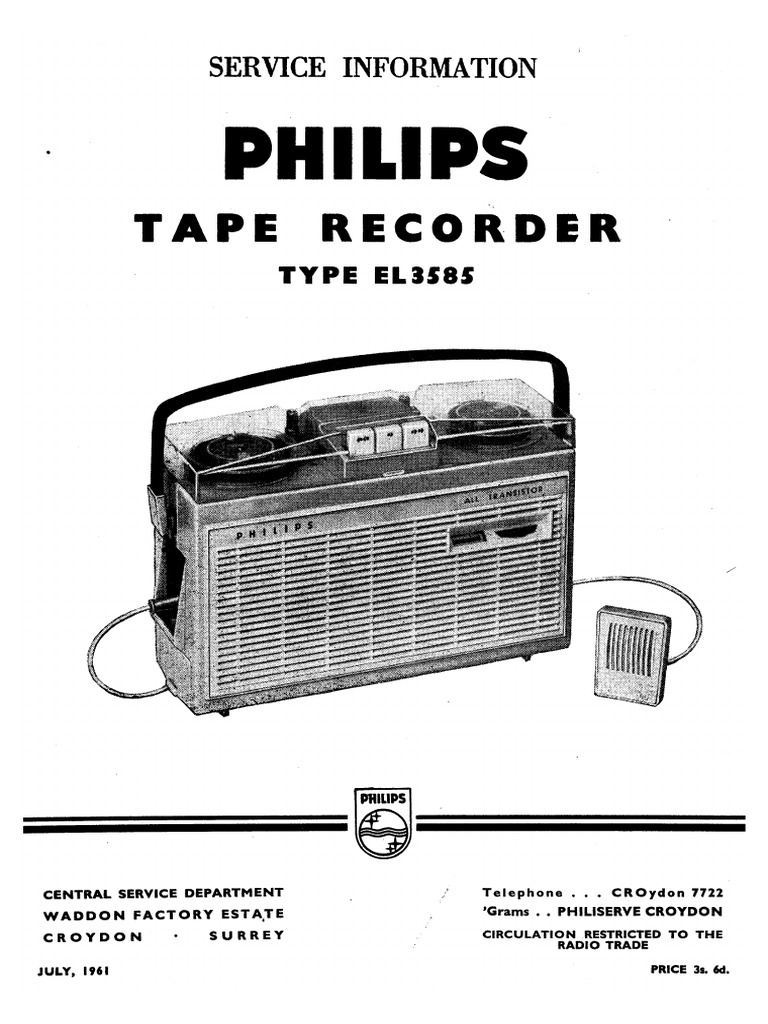 Philips Tape - Recorder - Magnetophone - 1961 | PDF
