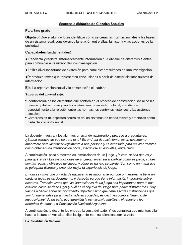 Secuencia de D.C.S La Constitución | PDF | Constitución | Derechos