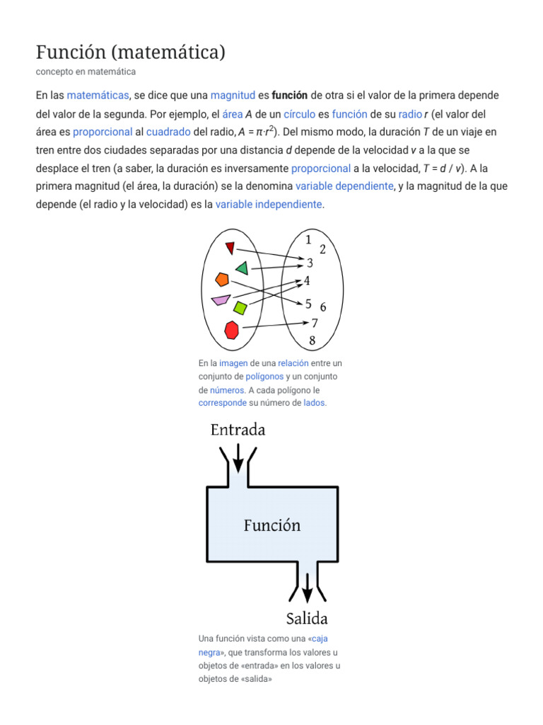Función (Matemática) - Wikipedia, La Enciclopedia Libre | PDF