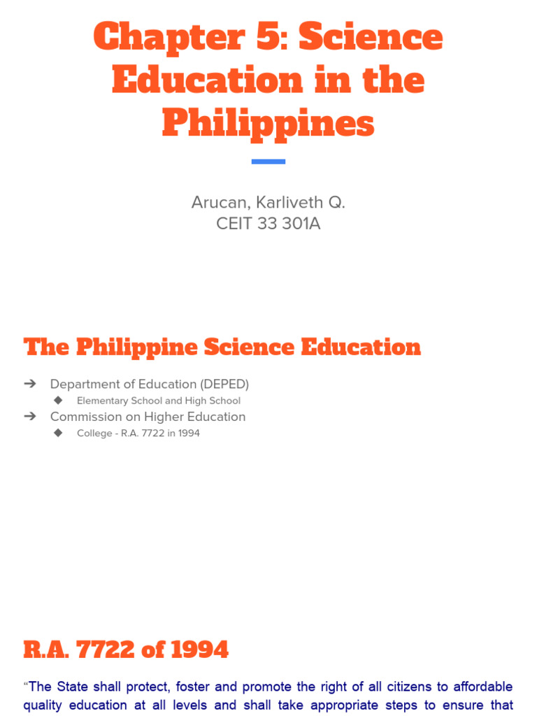Chapter 5 - Science Education in The Philippines | PDF