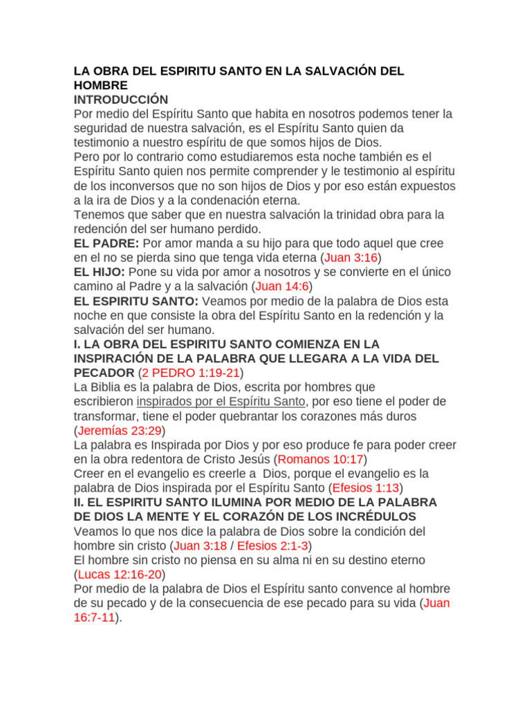 Espíritu Santo y Salvación del Hombre | PDF | espíritu Santo | Religión ...
