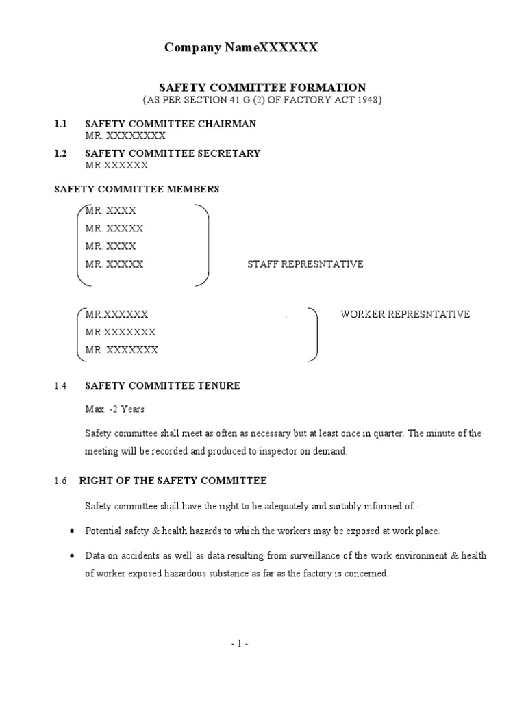 Factory Safety Committee Guide | PDF