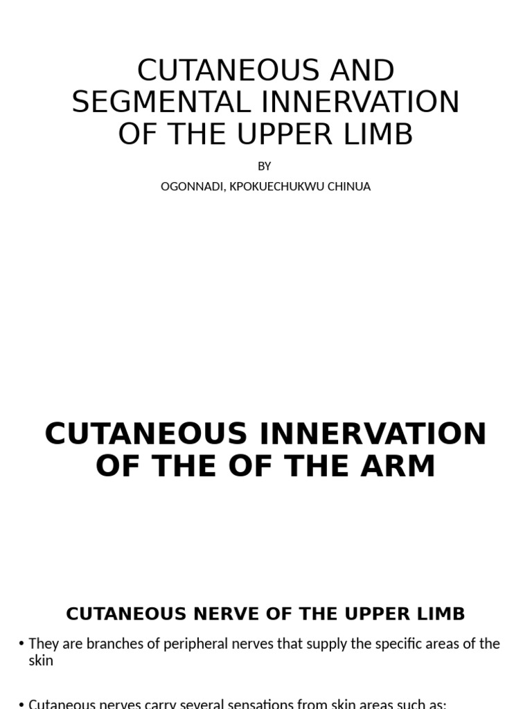 Upper Limb Cutaneous Innervation Guide | PDF | Arm | Travel