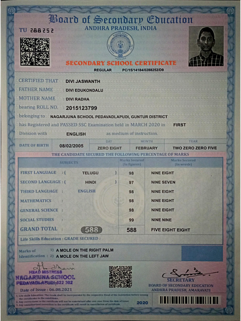 10th Certificate | PDF