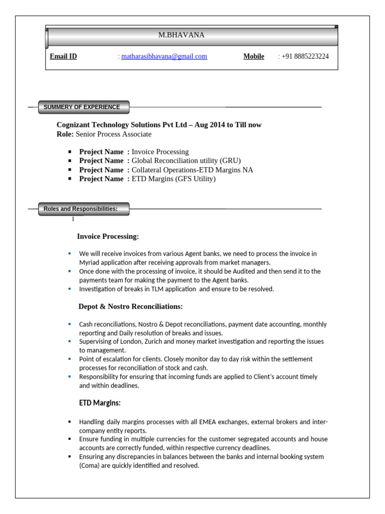 Bhavana Resume | PDF