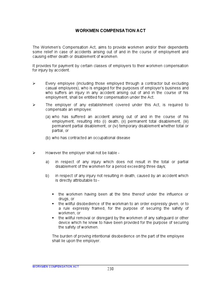 12 11 Workmen Compensation Act | PDF | Employment | Damages