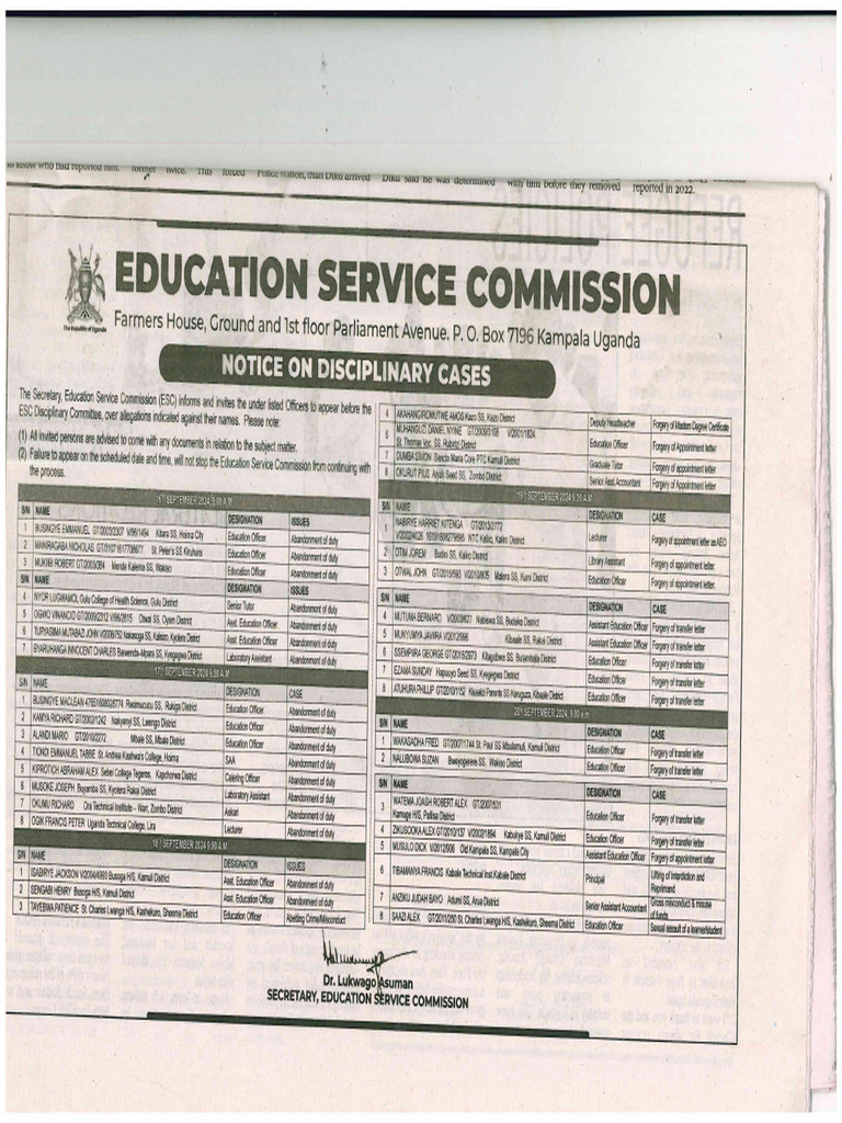 Education Service Commission | PDF