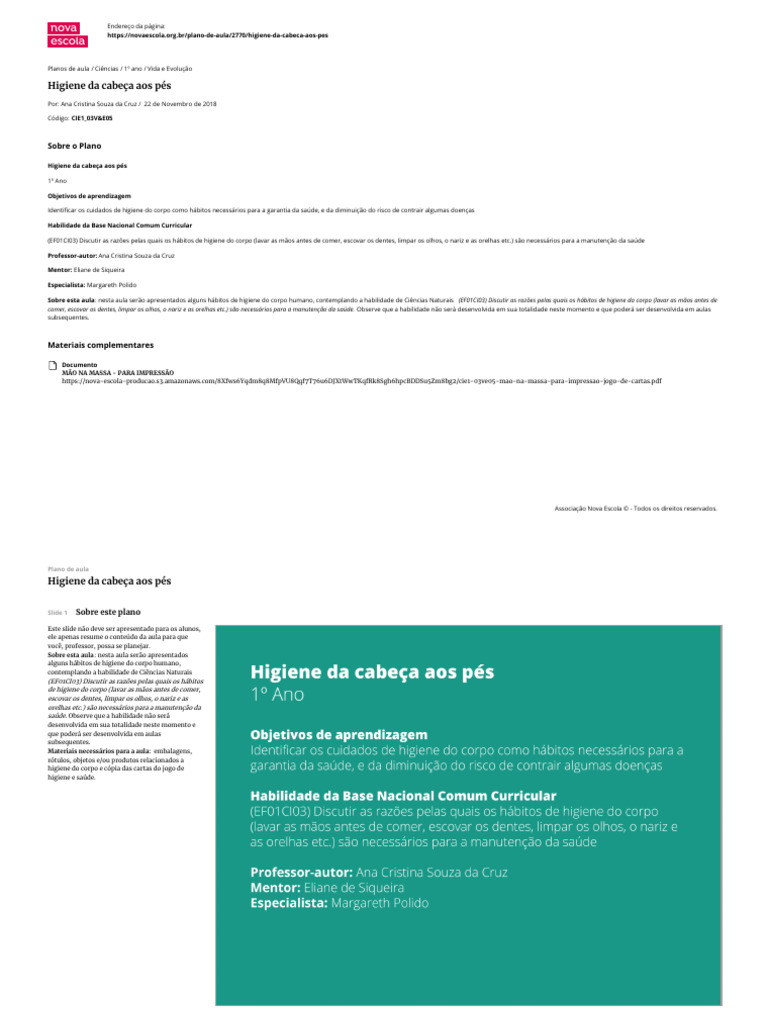 Plano de Aula Cie1 03ve05pdf | PDF