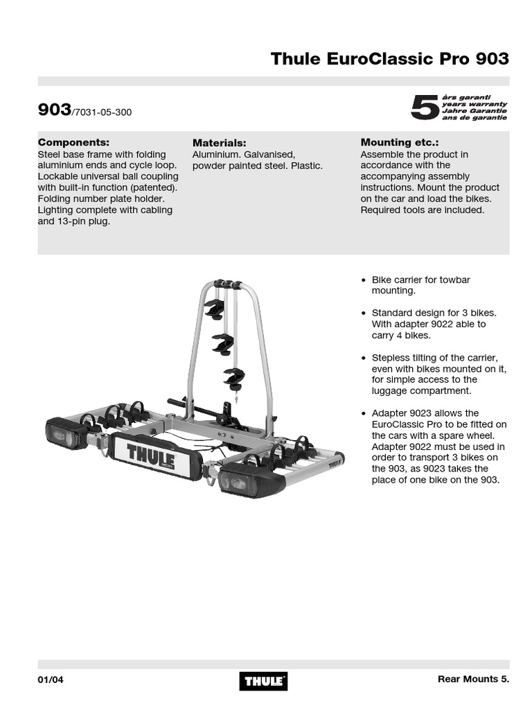Thule 903 | PDF