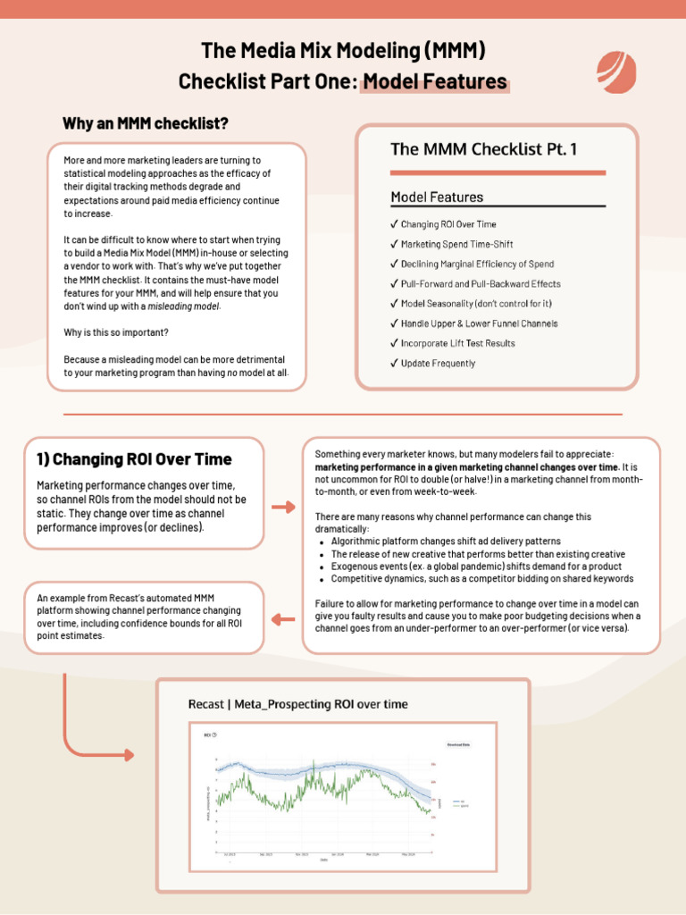 The MMM Checklist Model Features | PDF
