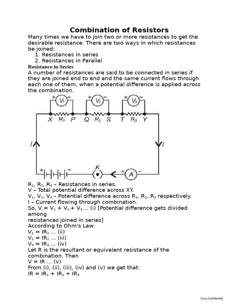 Combination of Resistors | PDF