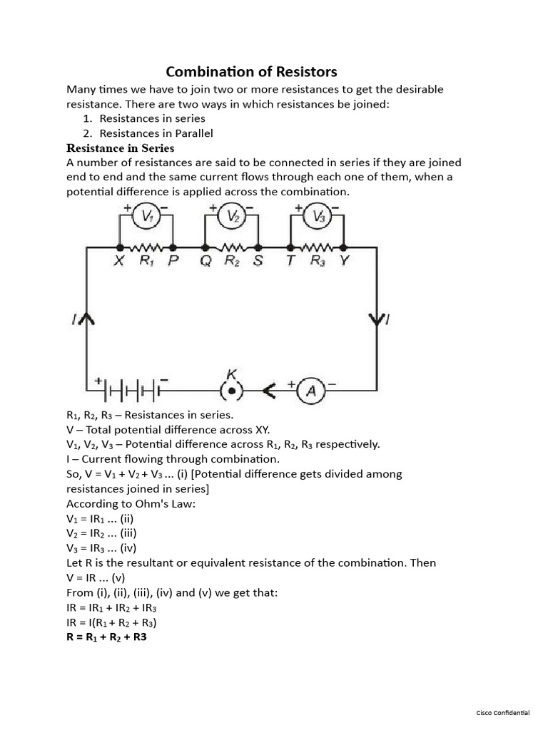 Combination of Resistors | PDF