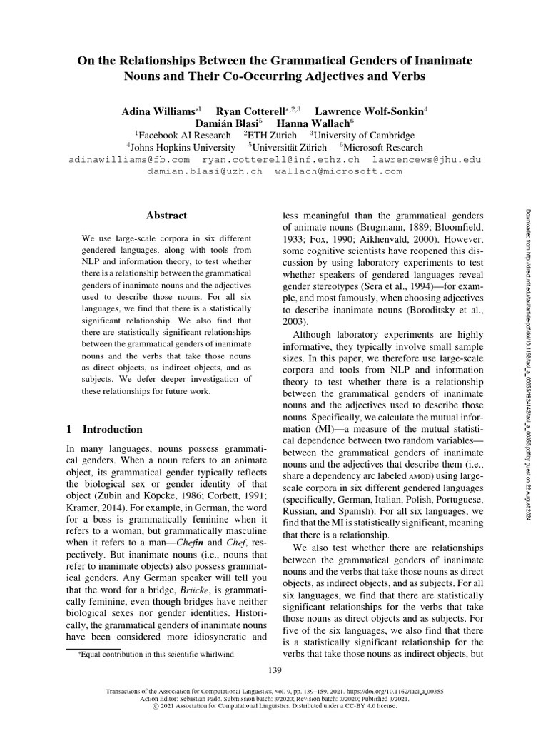 Tacl A 00355 | PDF | Grammatical Gender | Language Arts & Discipline