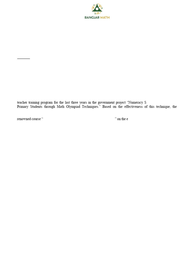 Institute Affiliation Program Proposal Letter by Banglar Math | PDF | Teachers | Business