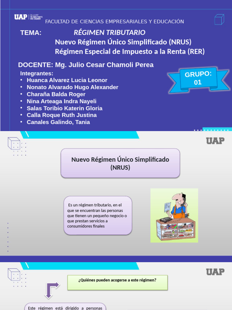 Regimen Tributario Rus y Rer | PDF | Factura | Tarjeta de débito