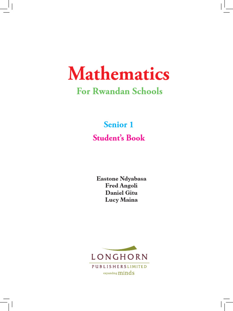 Secondary Schools - Mathematics - Student's Book - Senior One | PDF