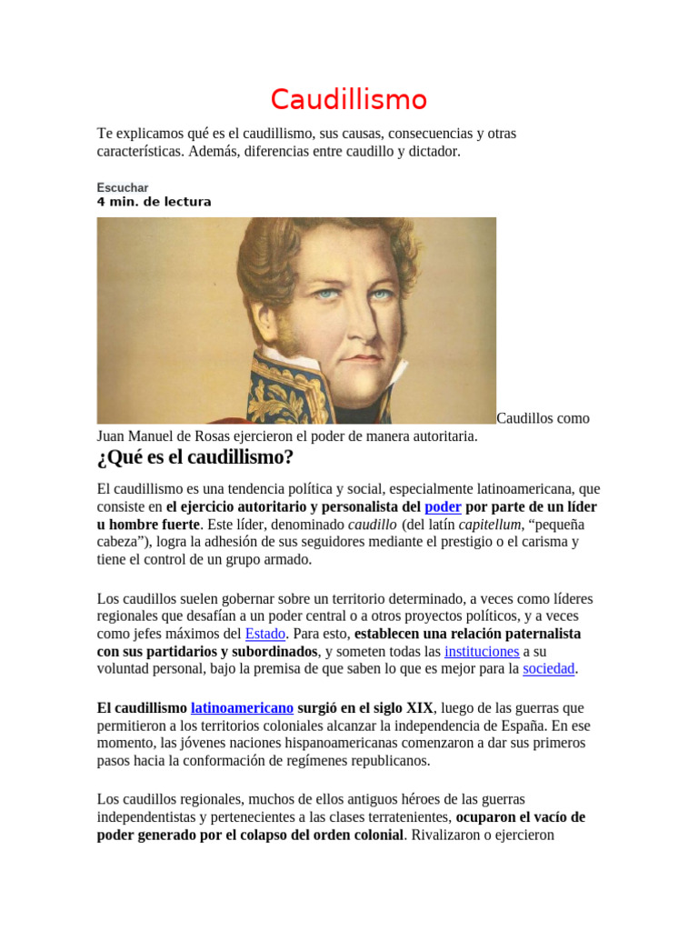 El Caudillismo | PDF