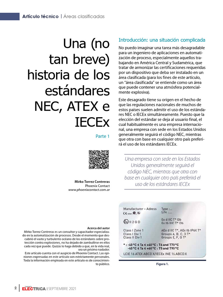 Torrez Contreta 20211130 Una Historia de Los Estandares Nec Atex e Iecex | PDF | Thomas Edison ...