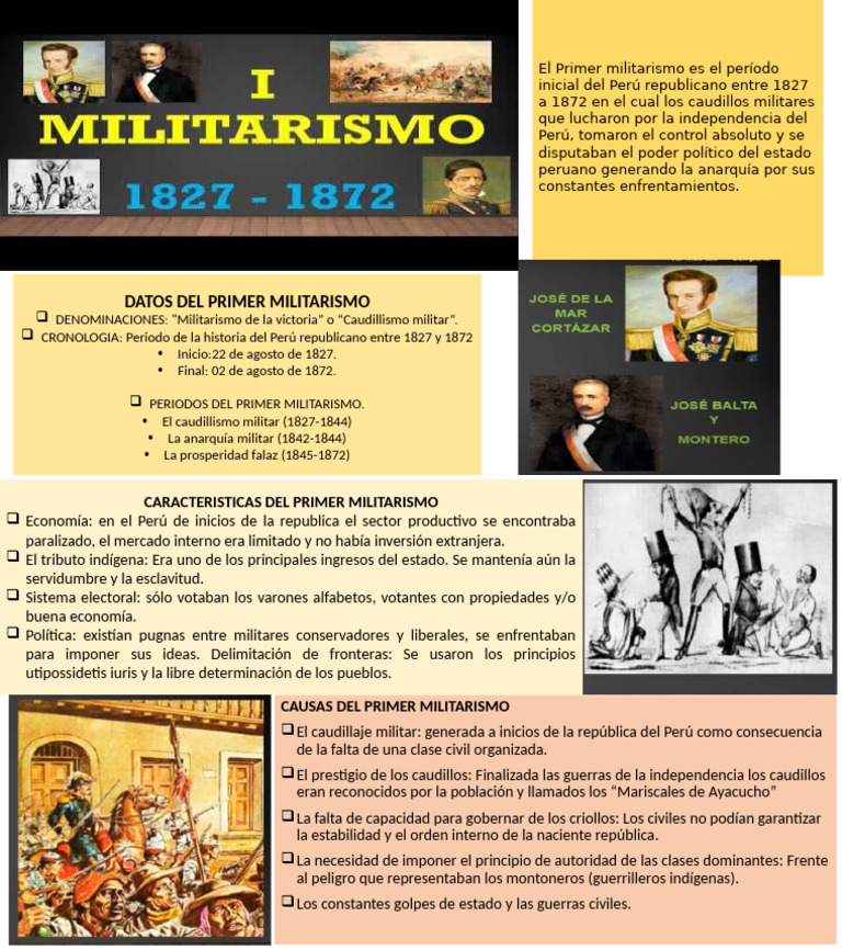 El Primer Militarismo | PDF | Perú | República