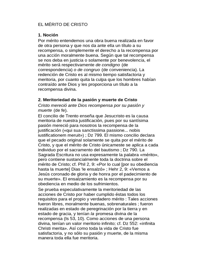 El Merito de Cristo | PDF