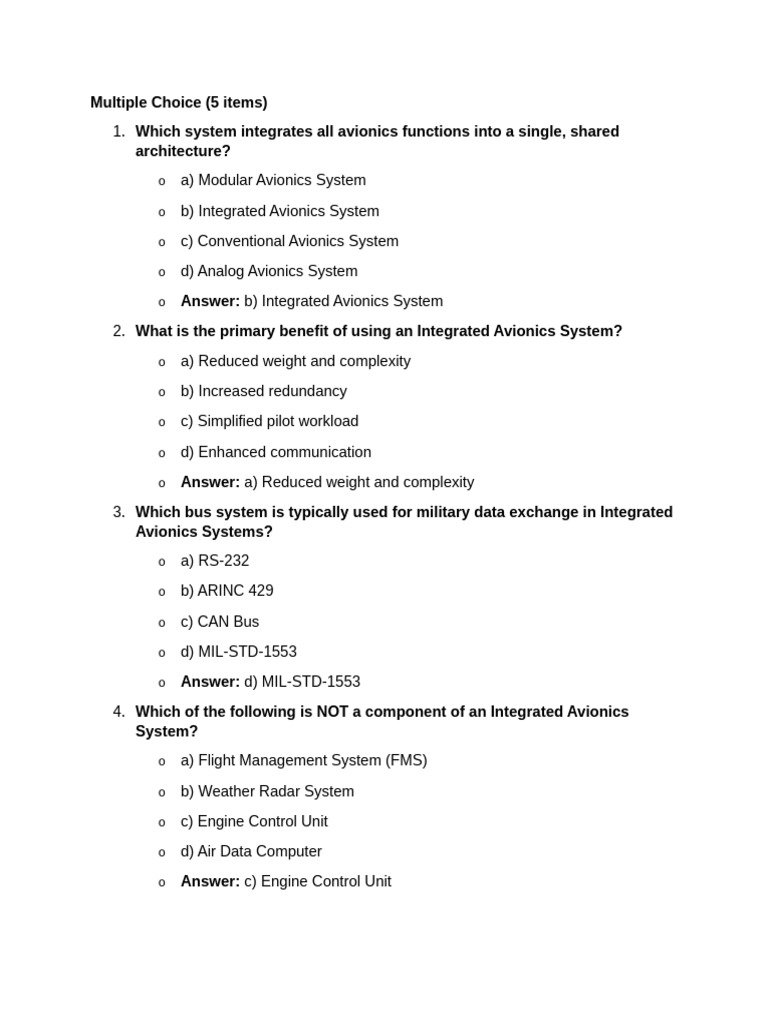 06 Integrated Avionics System | PDF