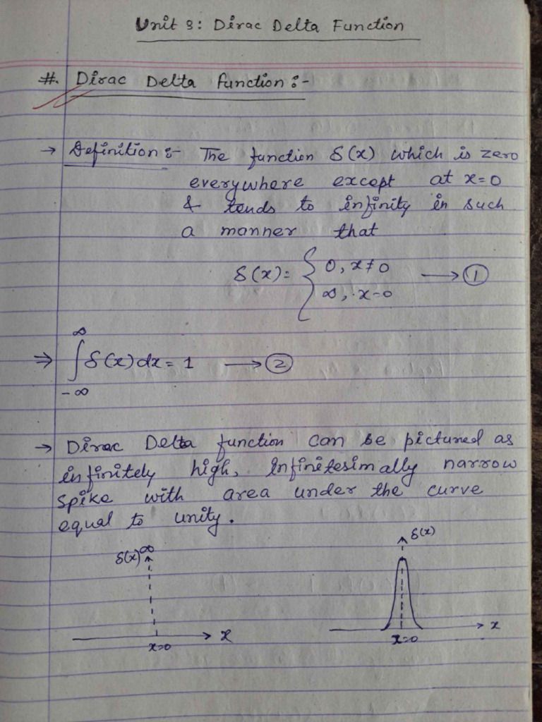Unit-3 - Dirac Delta Function (Mathematical Physics LL) | PDF