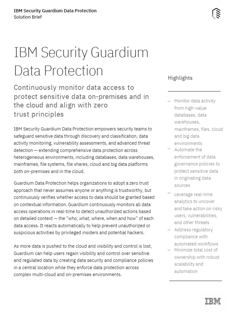 IBM Security Guardium Data Protection | PDF IBM Security Guardium Data Protection | PDF